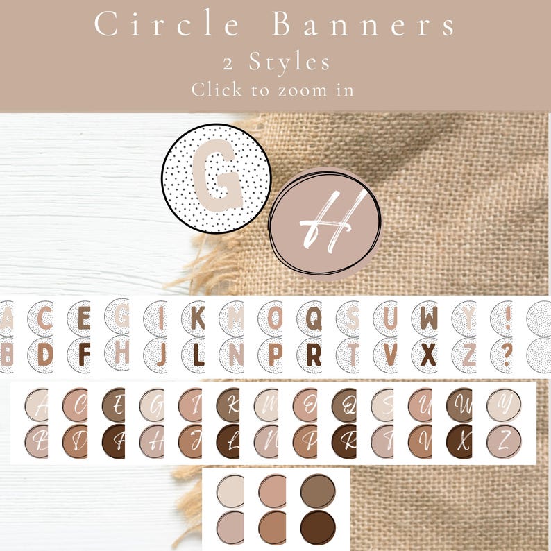 Classroom Bulletin Board Banners Digital Prints-neutral Brown Polka ...