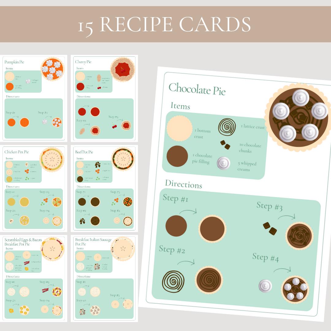 Pie Bakery Dramatic Play Printable-build A Pie Sequencing Recipe Cards ...
