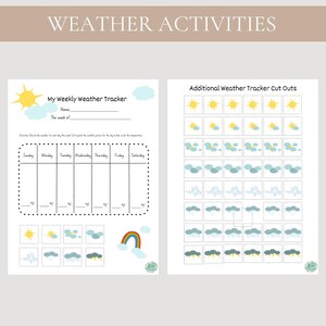 Kids Daily Calendar & Weather Journal Printable Prek to 3rd Grade ...