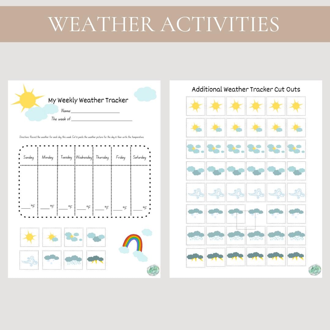 Kids Daily Calendar & Weather Journal Printable Prek to 3rd Grade ...