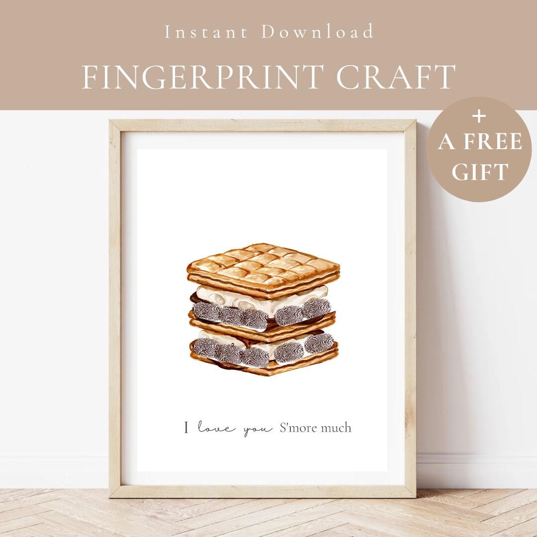I Love You Smore Much Finger Print Art Printable-i Love You Child Hand ...