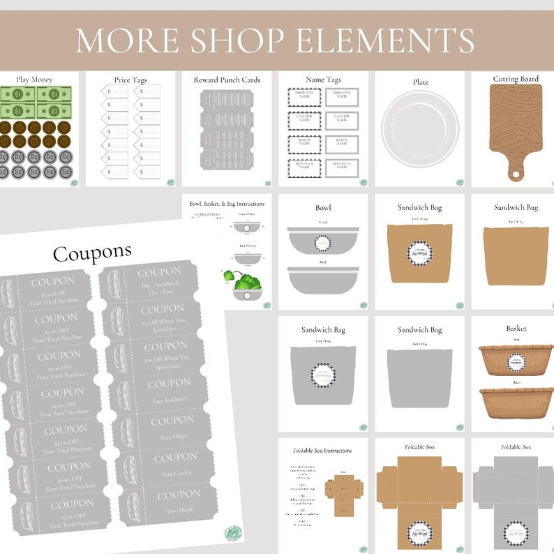 Sandwich Shop Dramatic Play Kit-sub Sandwich Pretend Play-cafe Role ...