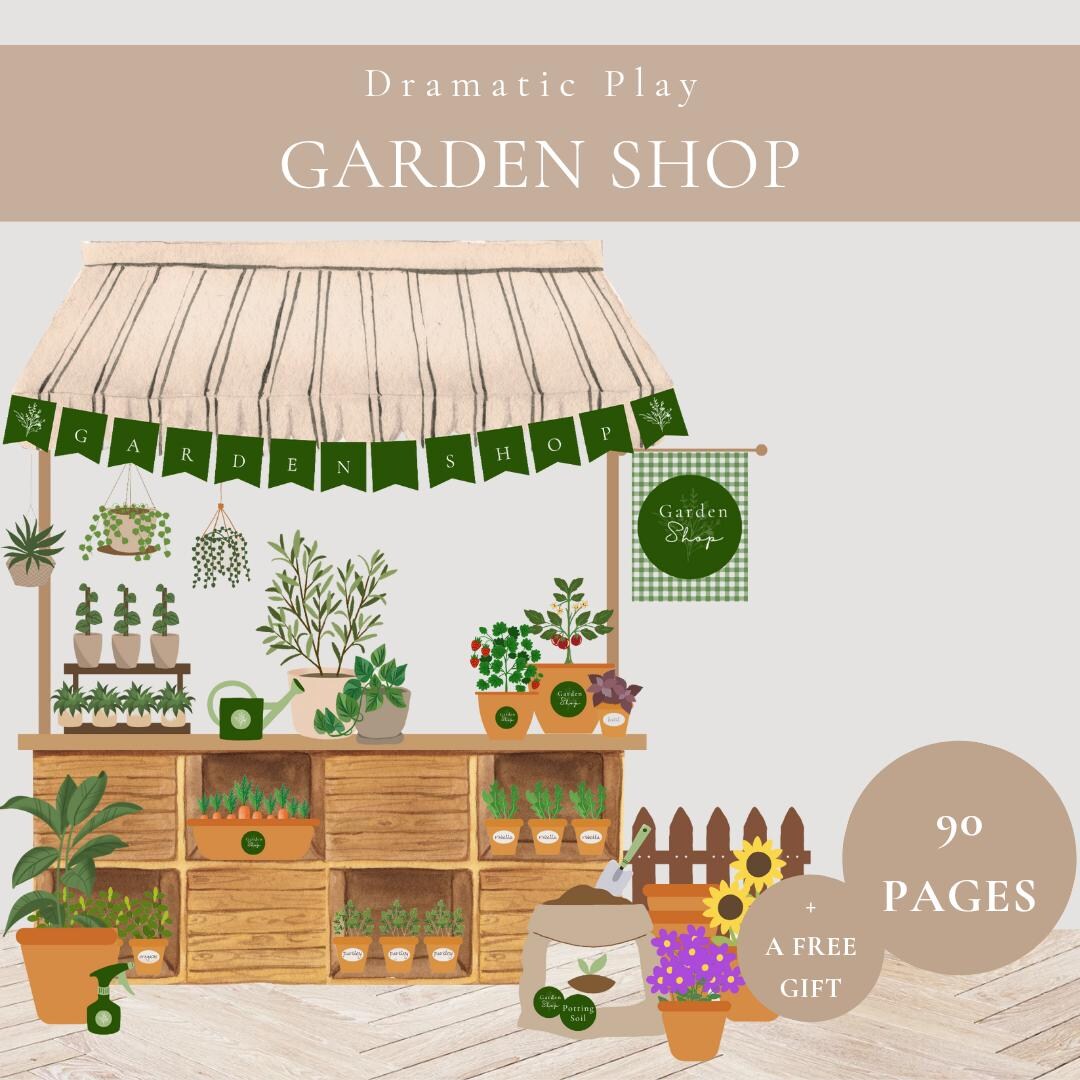 Garden Shop Dramatic Play Printable PDF-Kids Gardening Store Pretend ...