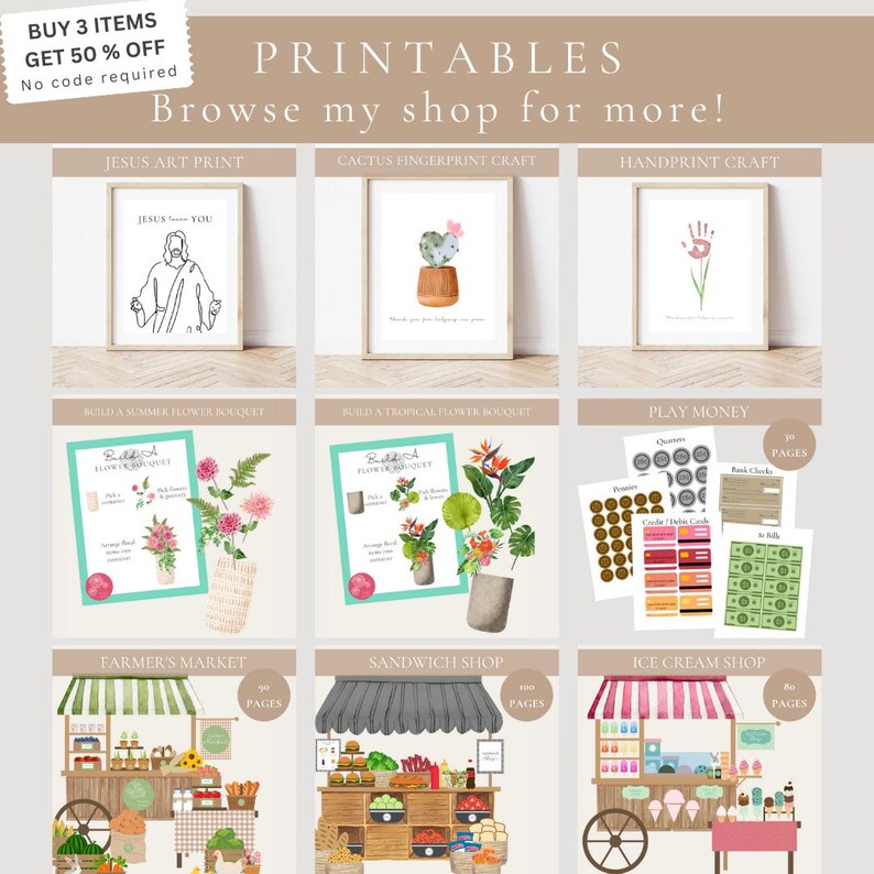 Pizza Shop Dramatic Play Kit Digital Download-preschool Pretend Play ...