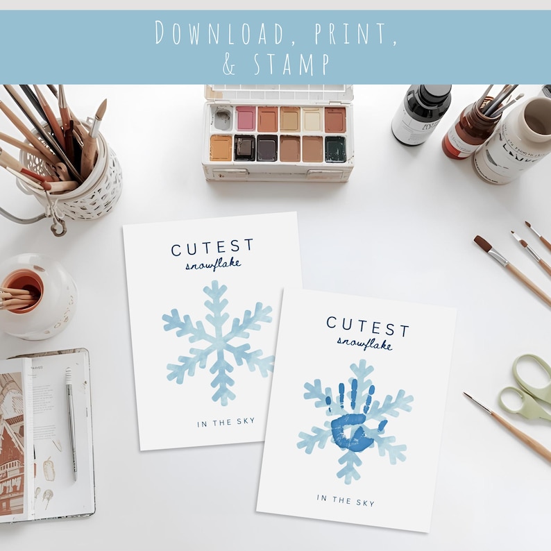 Winter Handprint Craft Bundle Printables-snowflake, Snowman, Snow ...
