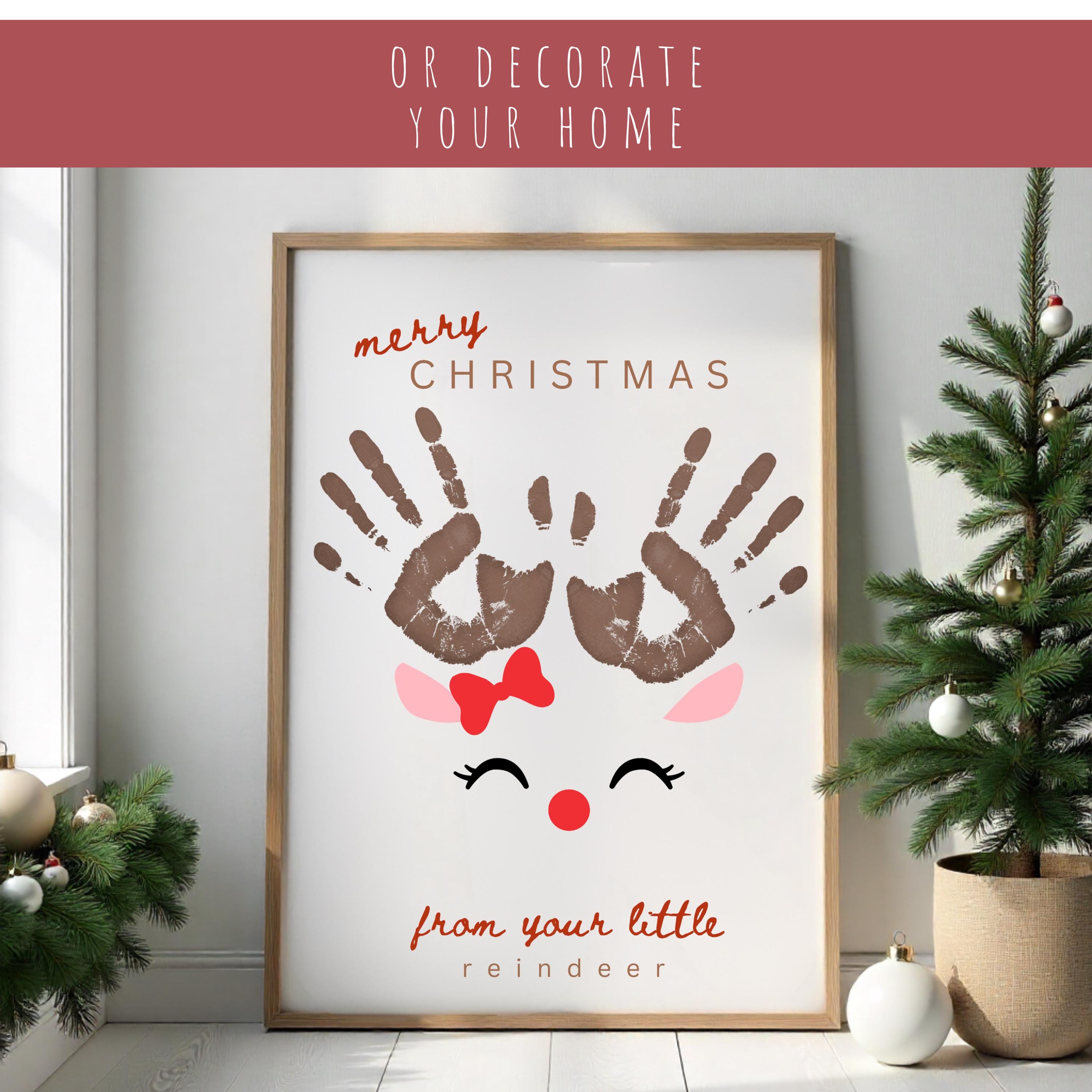 Christmas Handprint Craft Bundle Printables-red & Green Holiday 2025 ...