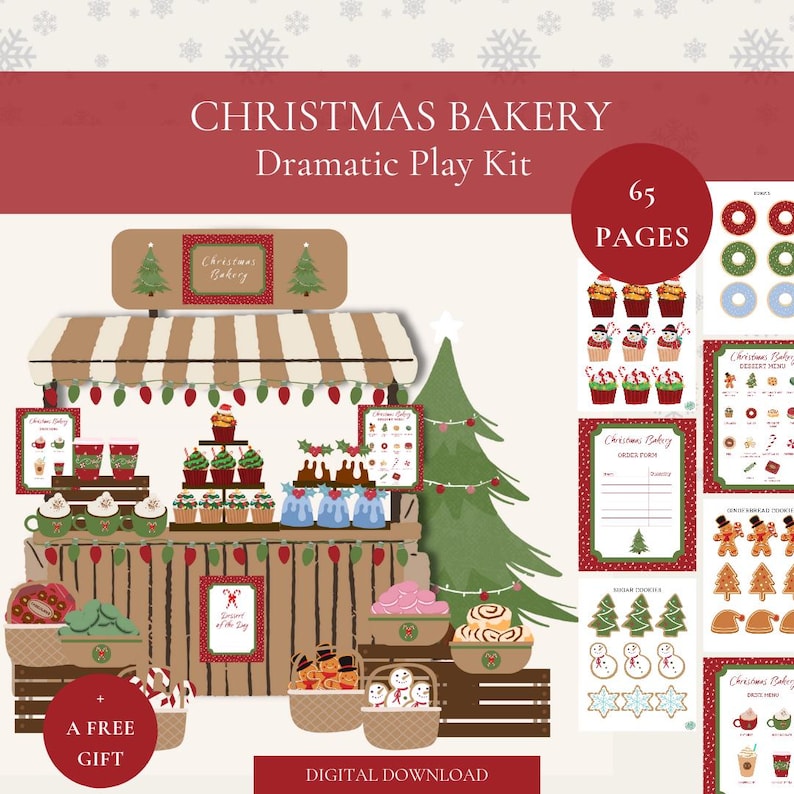 Christmas Bakery Dramatic Play Printable-christmas Shop Pretend Play ...