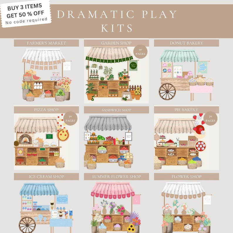 Vegetable Stand Dramatic Play Printable-pretend Play Farmers Market ...