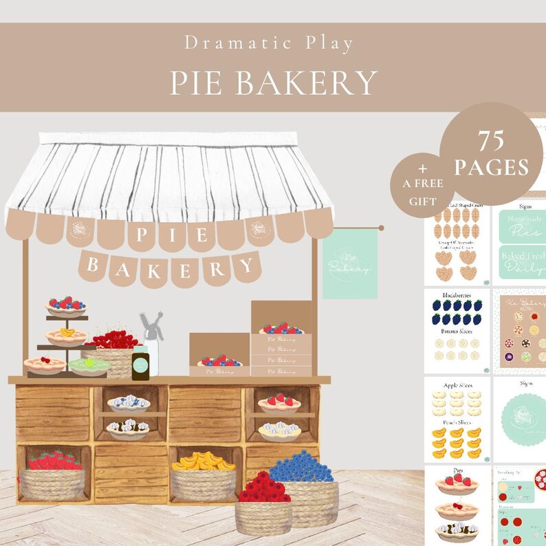 Pie Bakery Dramatic Play Printable-build A Pie Sequencing Recipe Cards ...