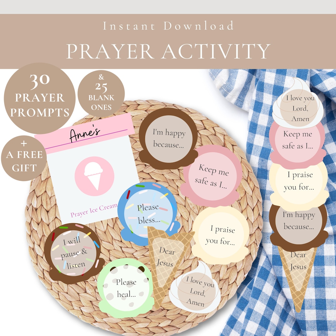 Kids Ice Cream Prayer Sandwich Craft Activity Printable-christian ...