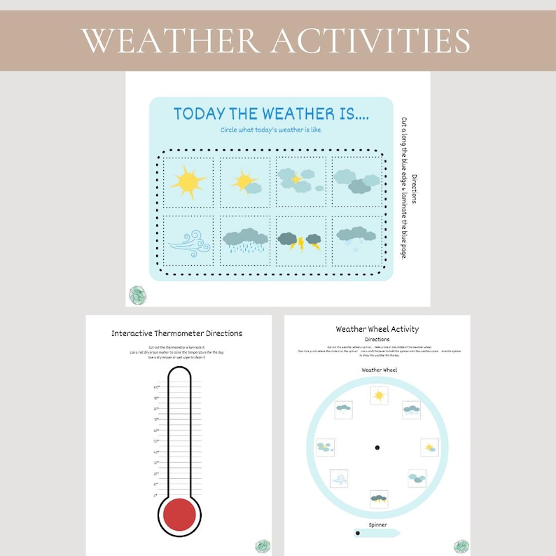 Kids Daily Calendar & Weather Journal Printable Prek to 3rd Grade ...