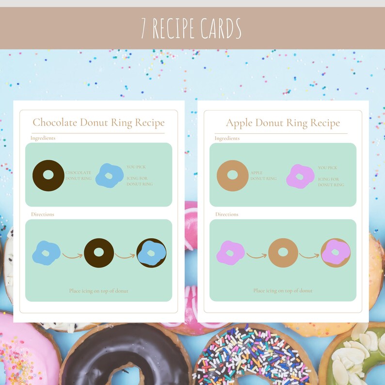 Donut Bakery Dramatic Play Set Printables-toddler Pretend Baking Role ...