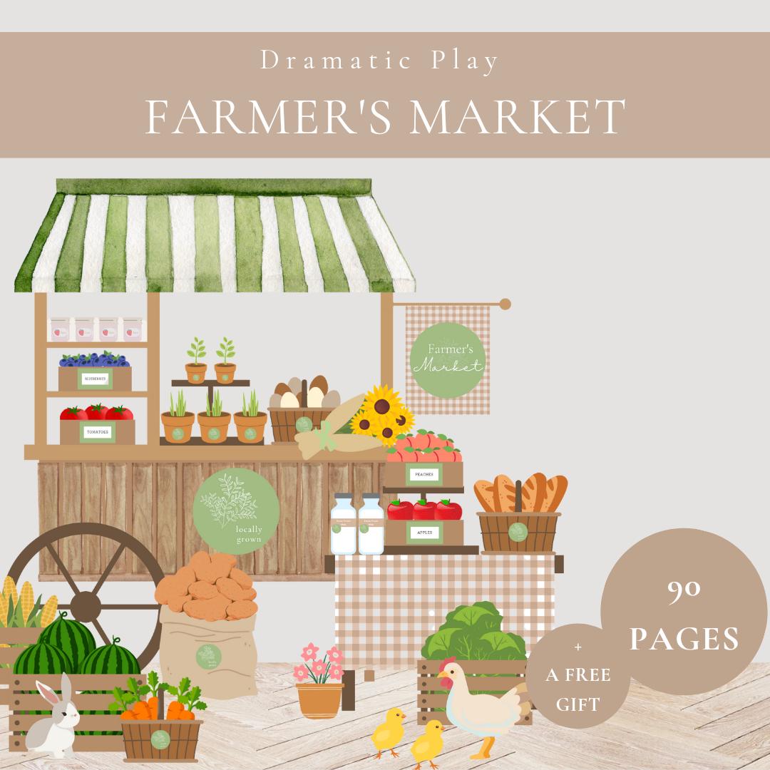 Farmer's Market Dramatic Play Printable-pretend Play Farmers Market ...