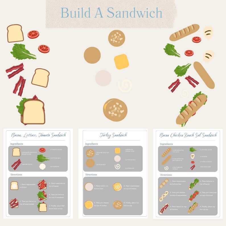 Sandwich Shop Dramatic Play Kit-sub Sandwich Pretend Play-cafe Role ...