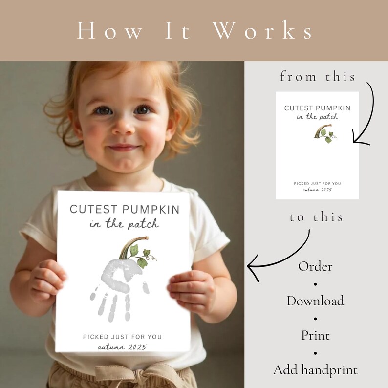 Pumpkin Handprint Craft Printable-cutest Pumpkin in the Patch Digital ...