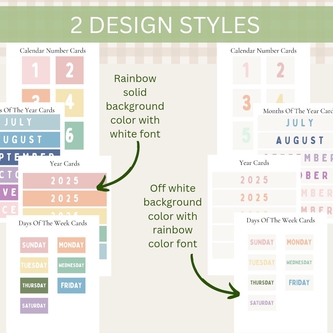Colorful Classroom Calendar & Weather Display Digital Prints-pastel ...
