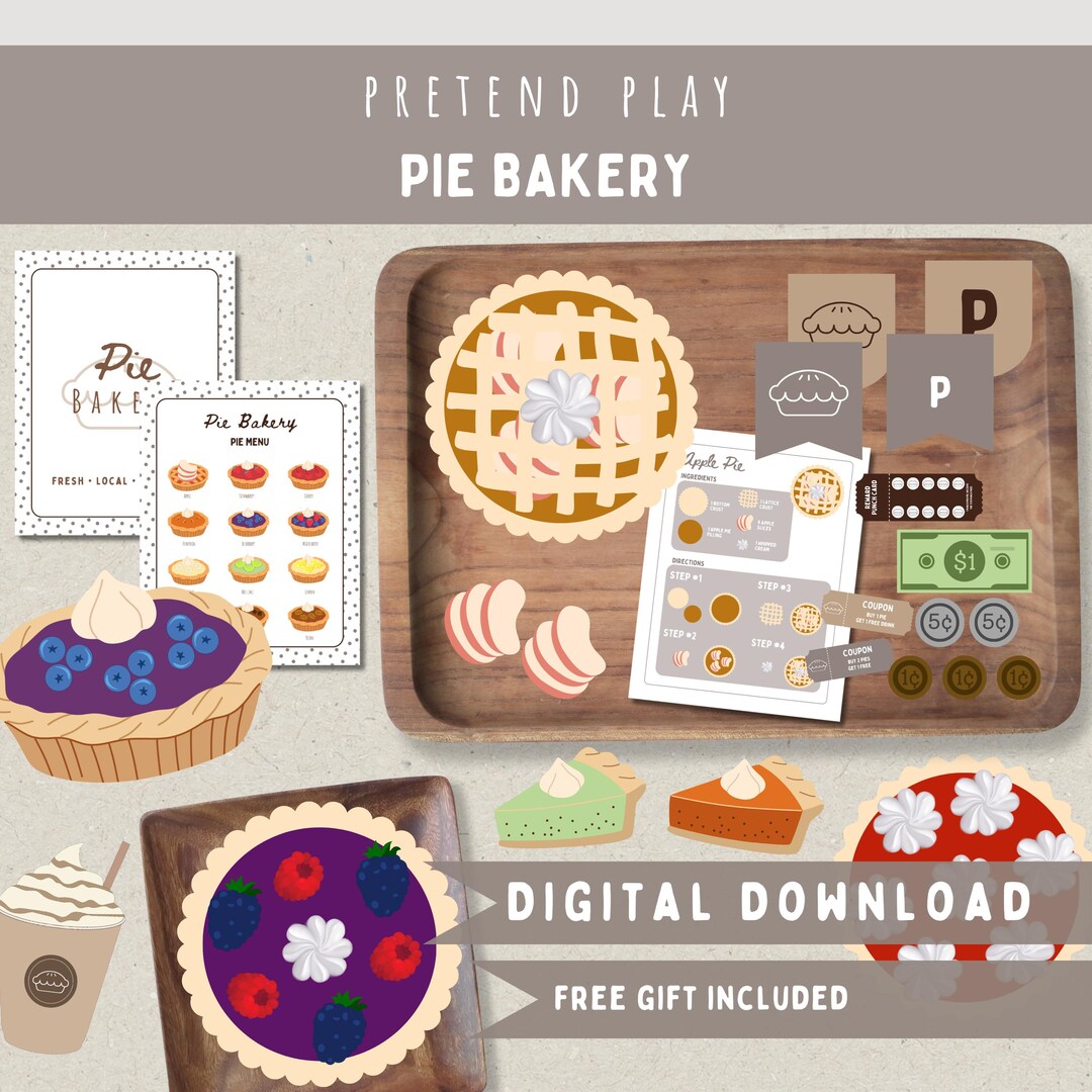 Pie Bakery Pretend Play Printable-sequencing Recipe Cards-winter Baking ...