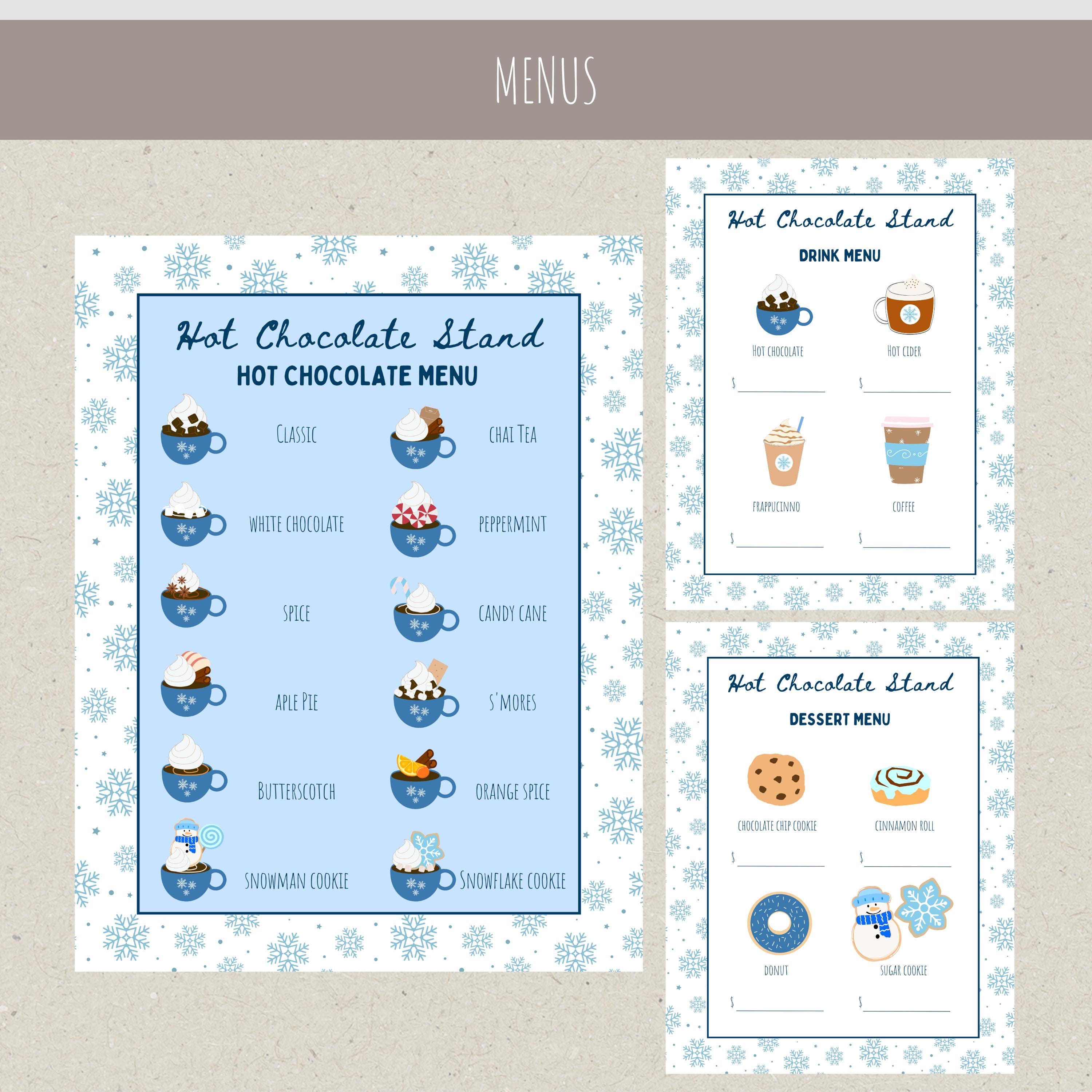 Hot Chocolate Stand Pretend Dramatic Play Printable-hot Cocoa ...