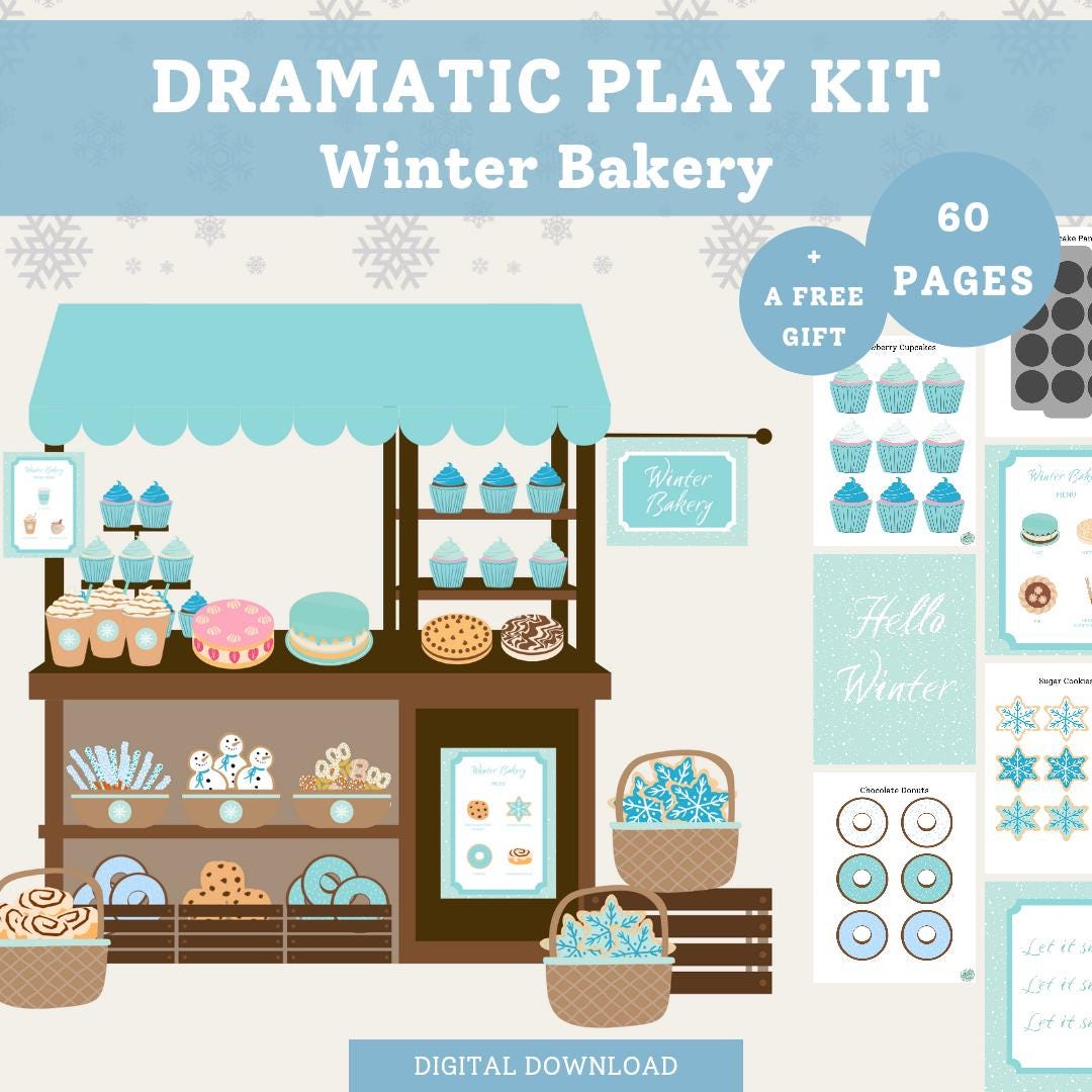 Winter Bakery Dramatic Play Printable-winter Shop Pretend Play ...