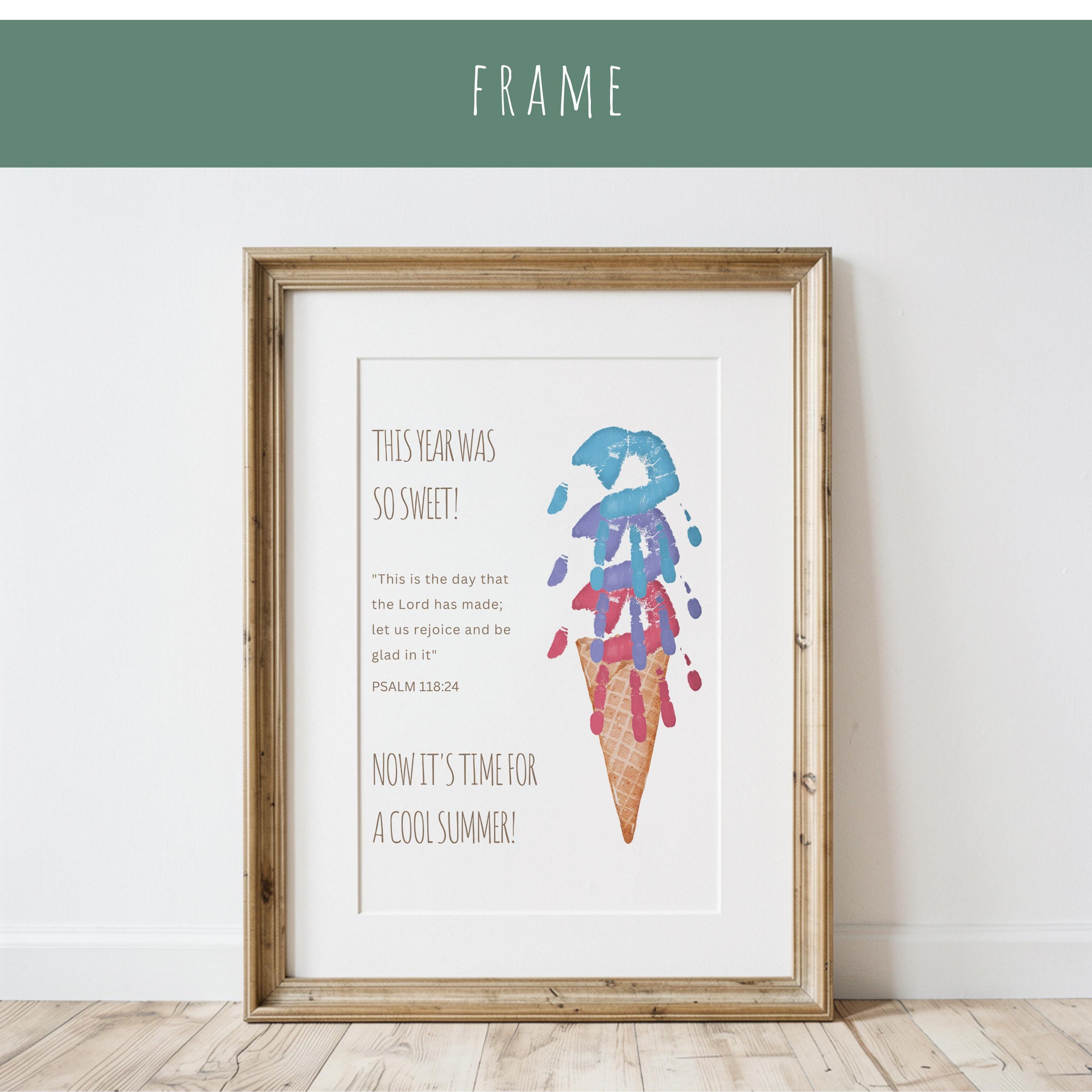 Ice Cream Scoop Handprint Craft Printable-2026 End of School Year ...