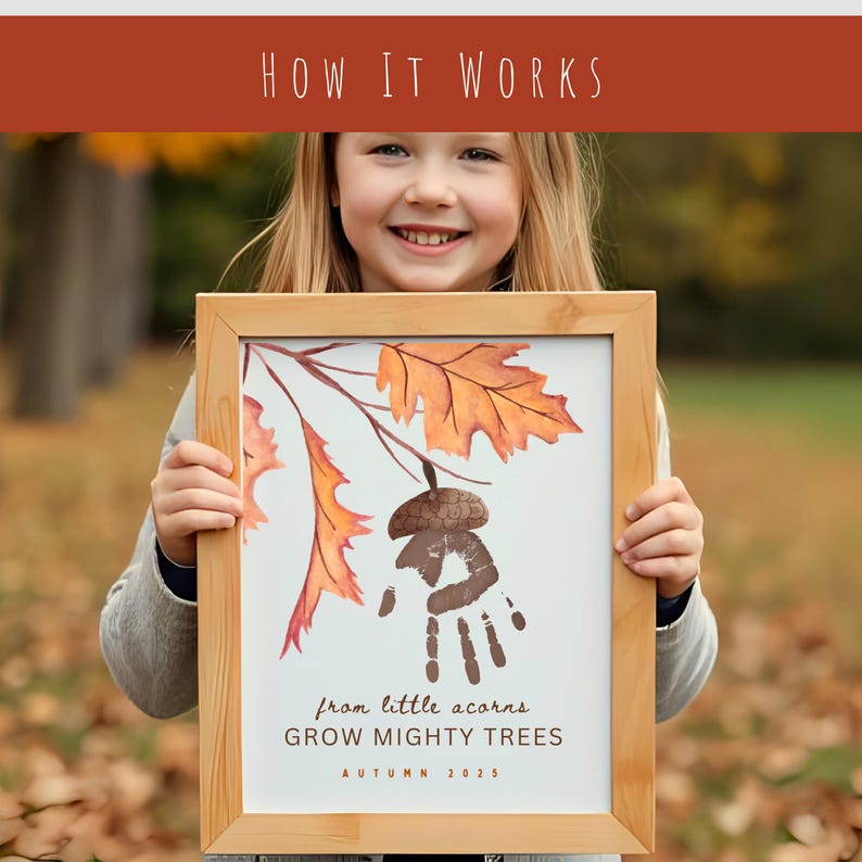 Acorn Handprint Craft Printable-Autumn Tree Hand Print Kid Activity ...