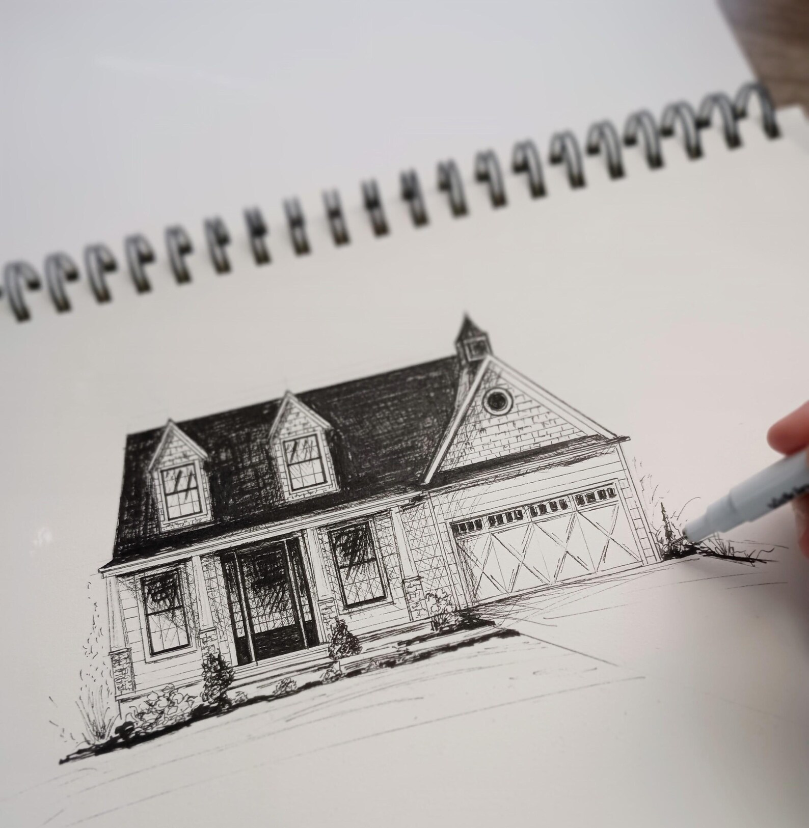 Custom House Portrait Pen Sketch 12x8.5-house Illustration ...