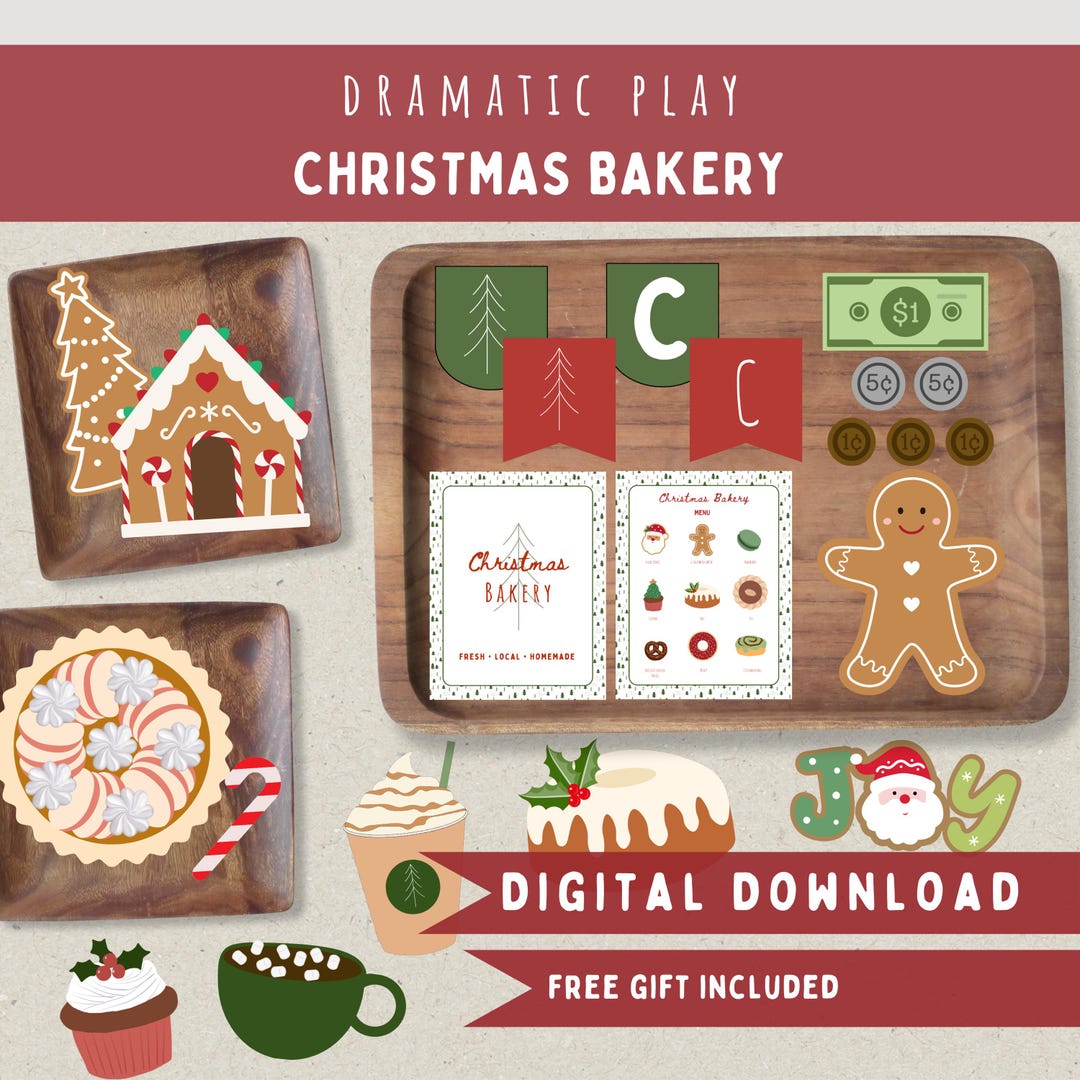 Christmas Bakery Pretend Dramatic Play Printable-holiday Pie ...