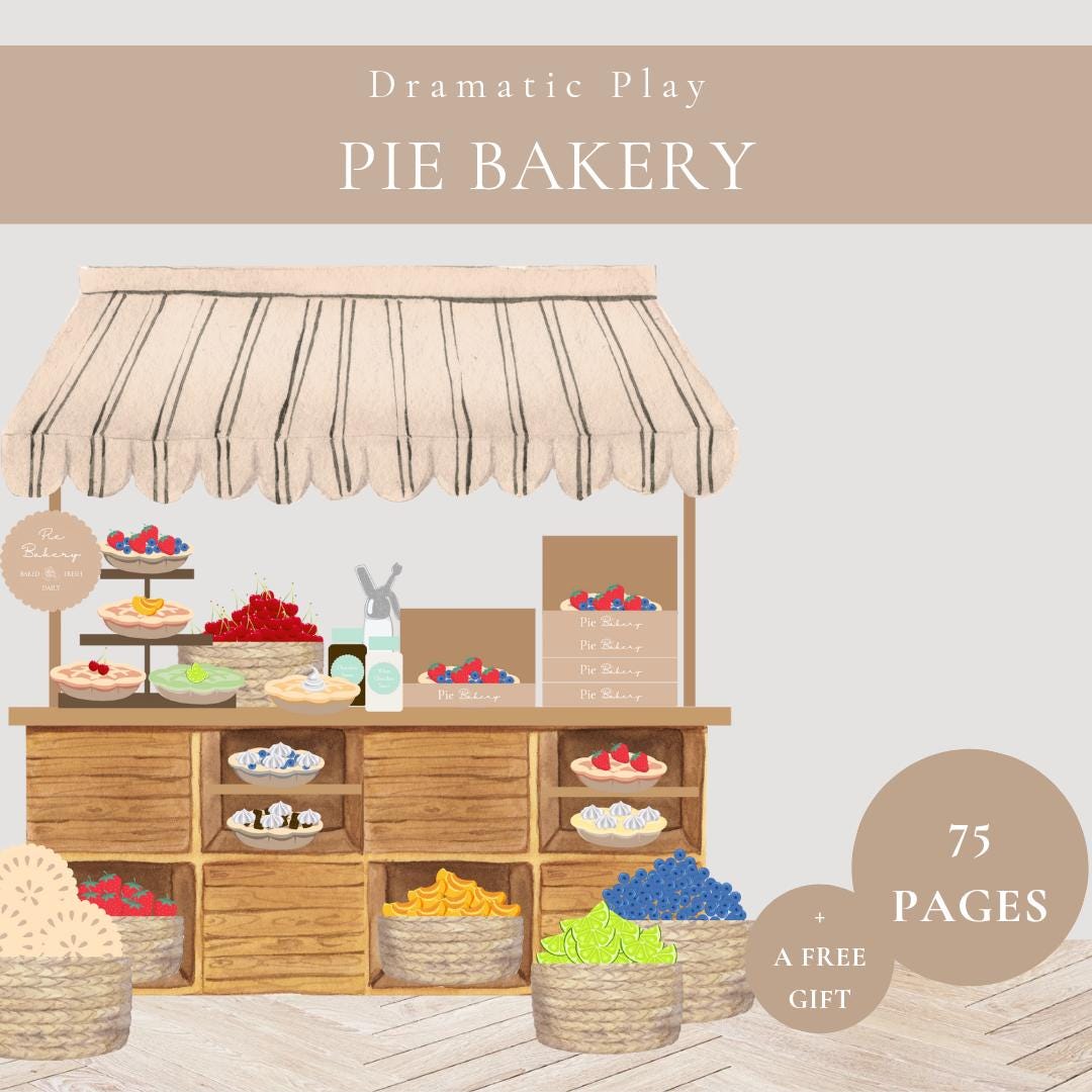 Pie Bakery Dramatic Play Printable-build A Pie Sequencing Recipe Cards ...