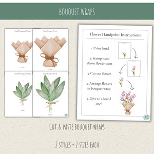 Paper Handprint Flower Bouquet Craft Printable-handmade Floral Keepsake ...