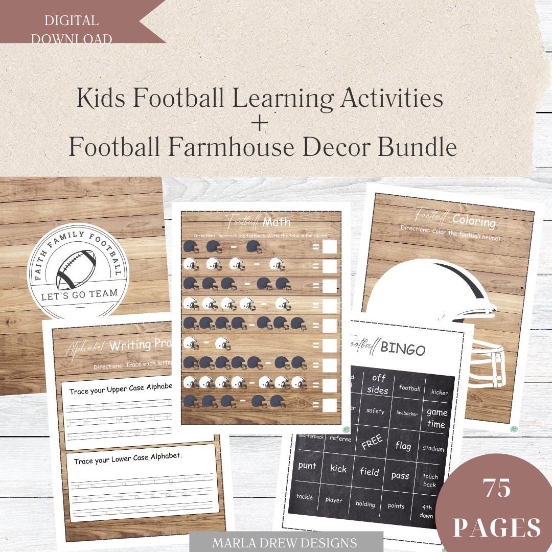 Kids Football Learning Activities and Decor Sports Fun and Learning ...