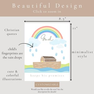 Noah's Ark Fingerprint Craft-the Flood Handprint Craft-god Keeps His ...