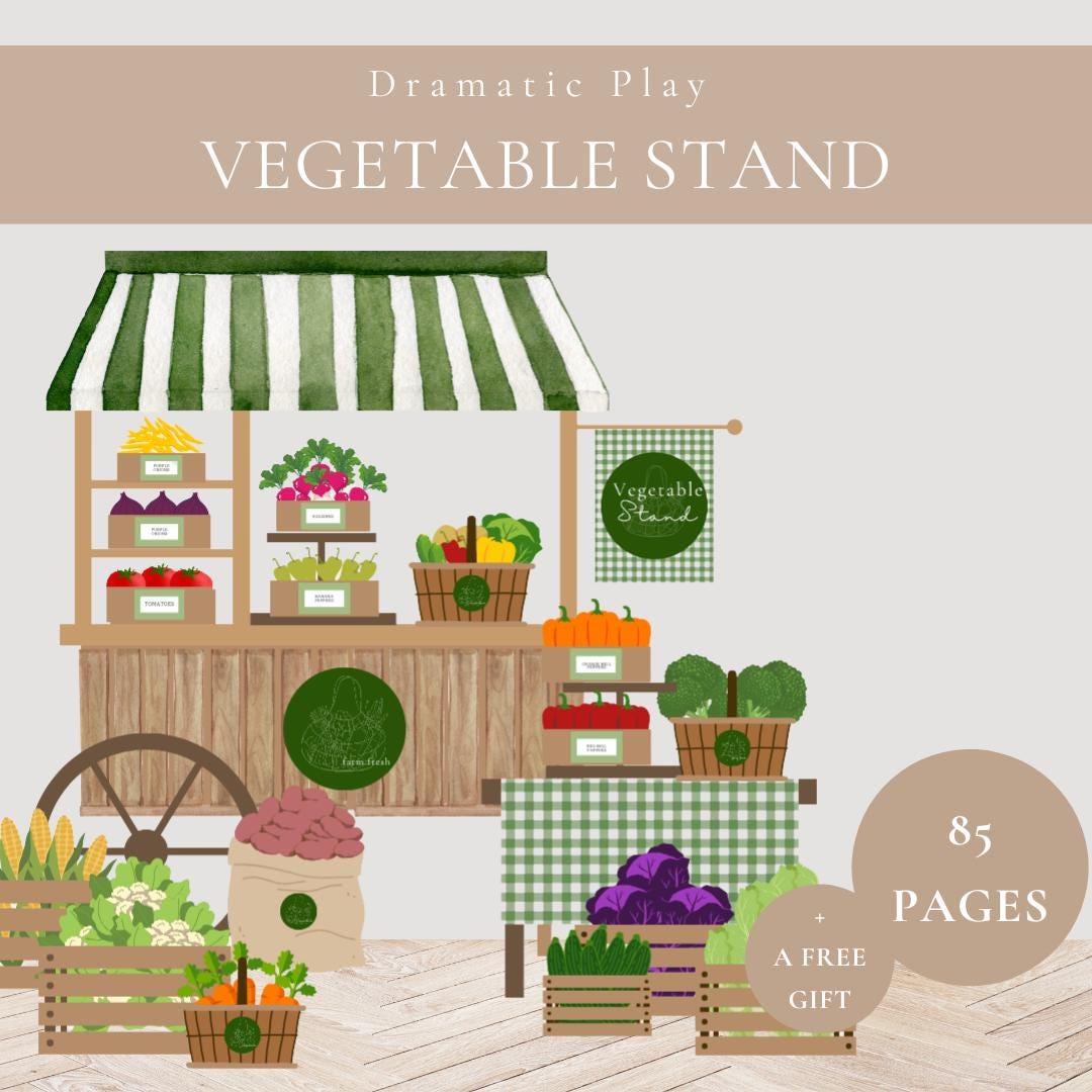 Vegetable Stand Dramatic Play Printable-pretend Play Farmers Market ...