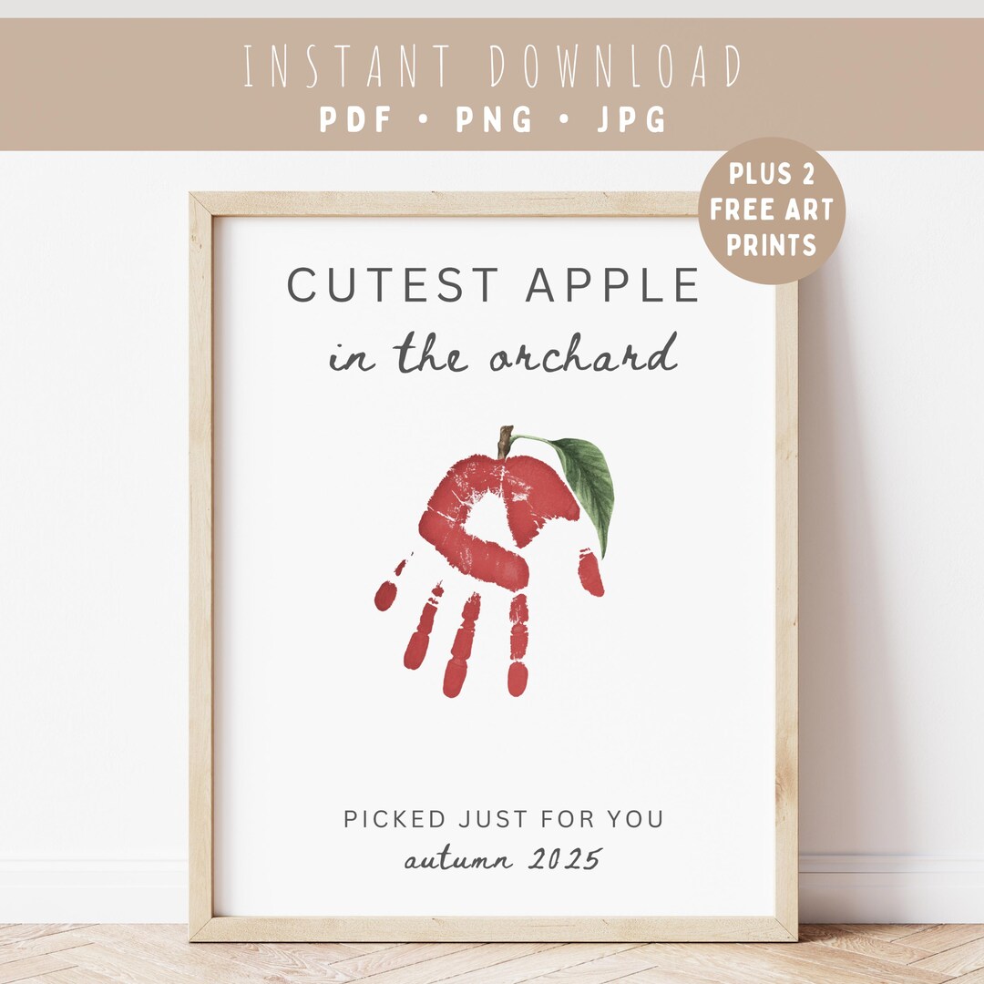 Fall Apple Handprint Craft Printable-cutest Apple in the Orchard ...