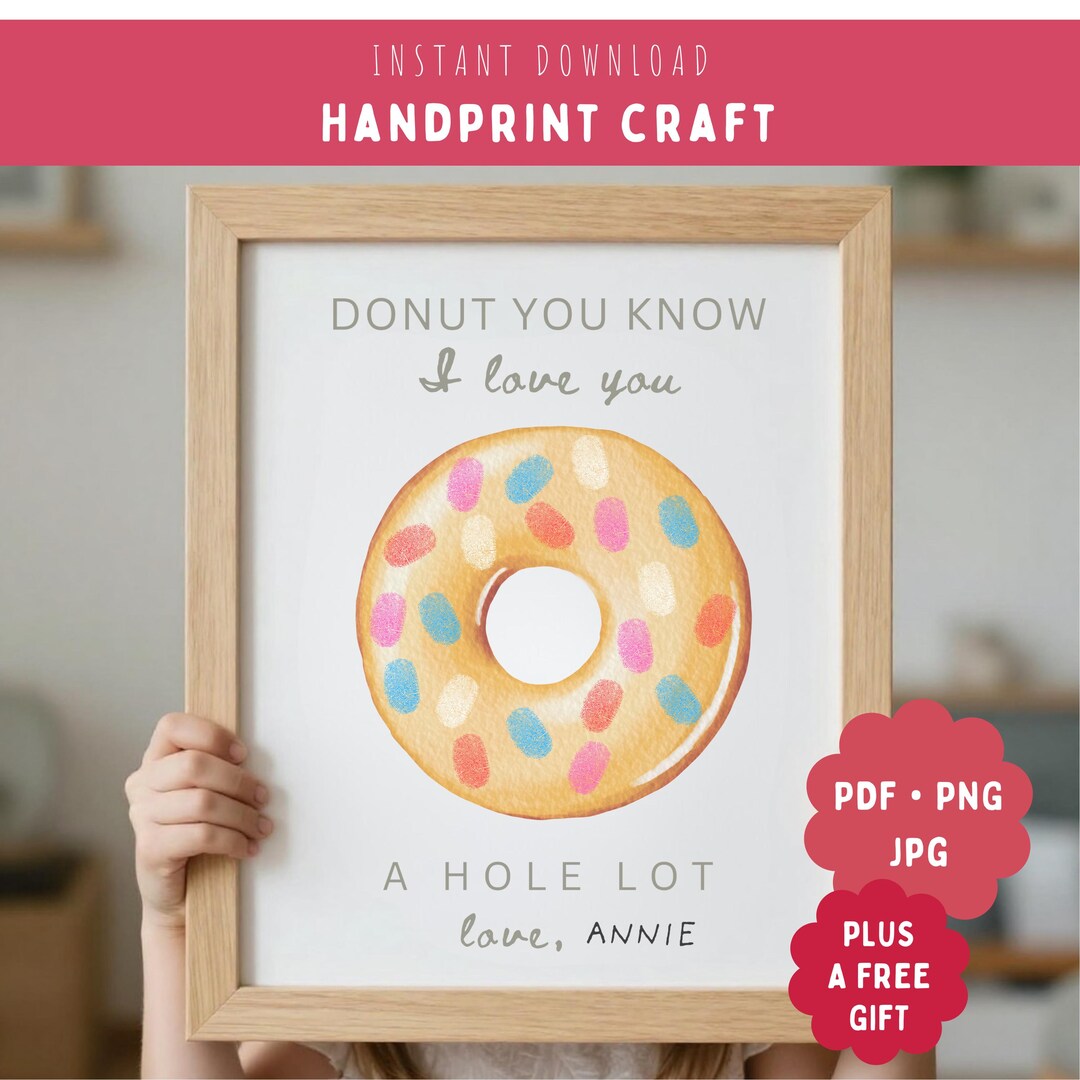 Donut Fingerprint Craft Printable-donut You Know I Love You A Hole Lot ...