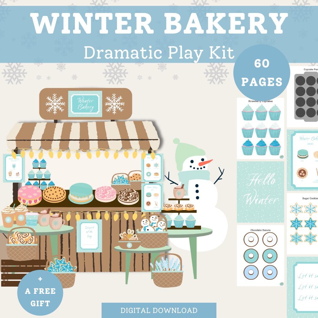 Winter Bakery Dramatic Play Printable-winter Shop Pretend Play ...