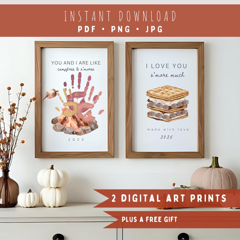 S'mores Handprint Craft Printable Bundle-you and I Are Like Campfires ...