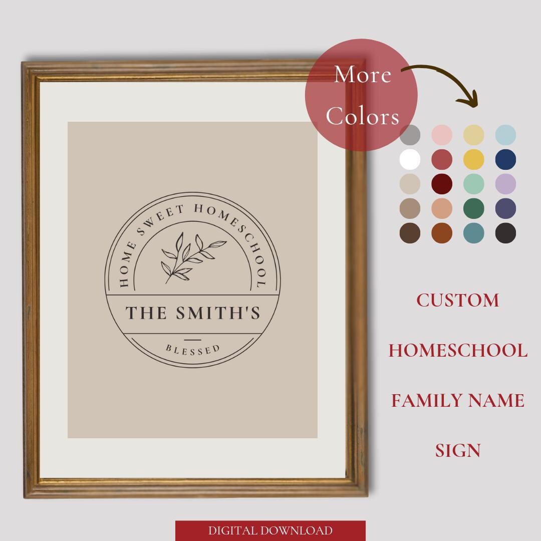 Custom Home Sweet Homeschool Sign Digital Print-personalized Homeschool ...