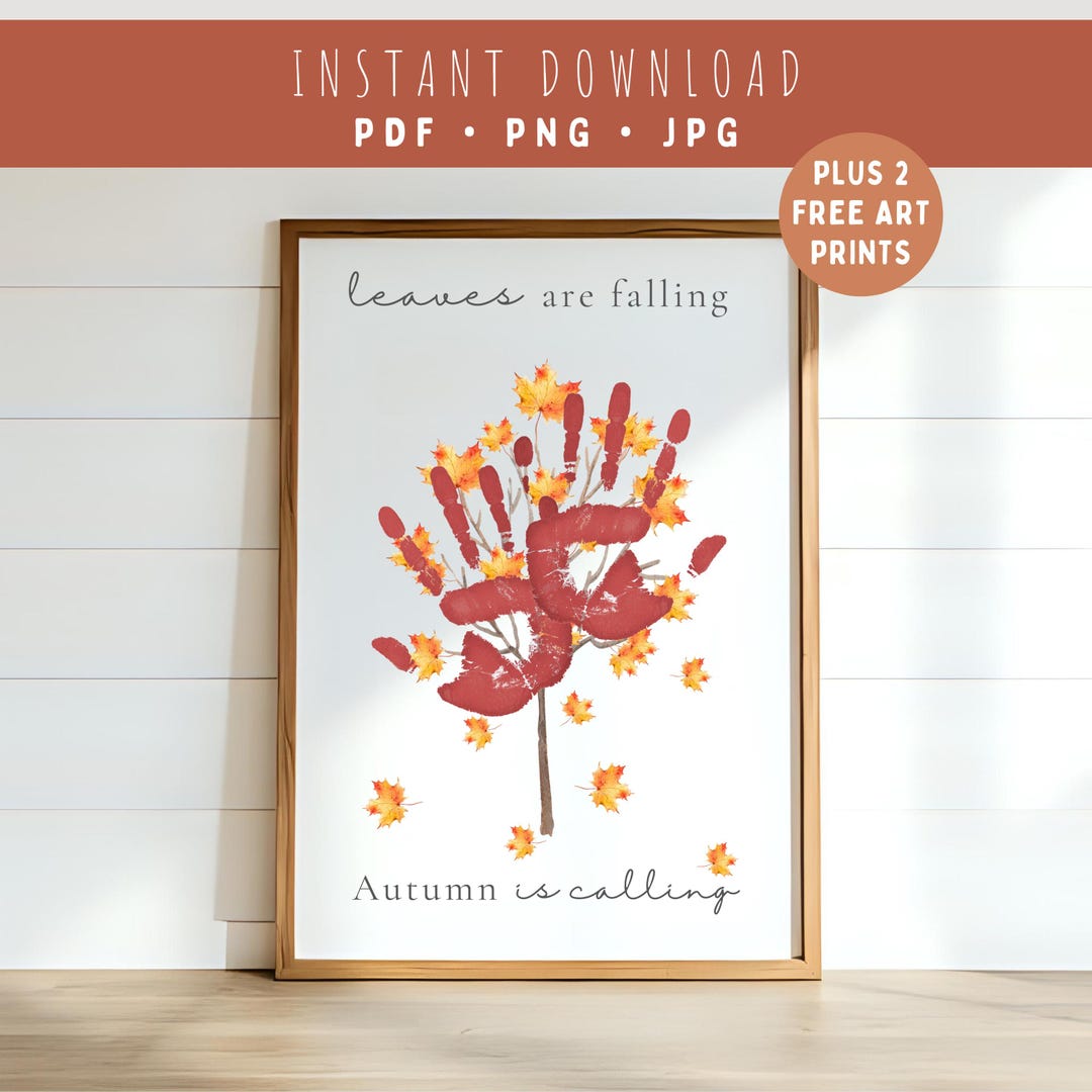 Fall Tree Handprint Craft Printable-leaves Are Falling Autumn is ...
