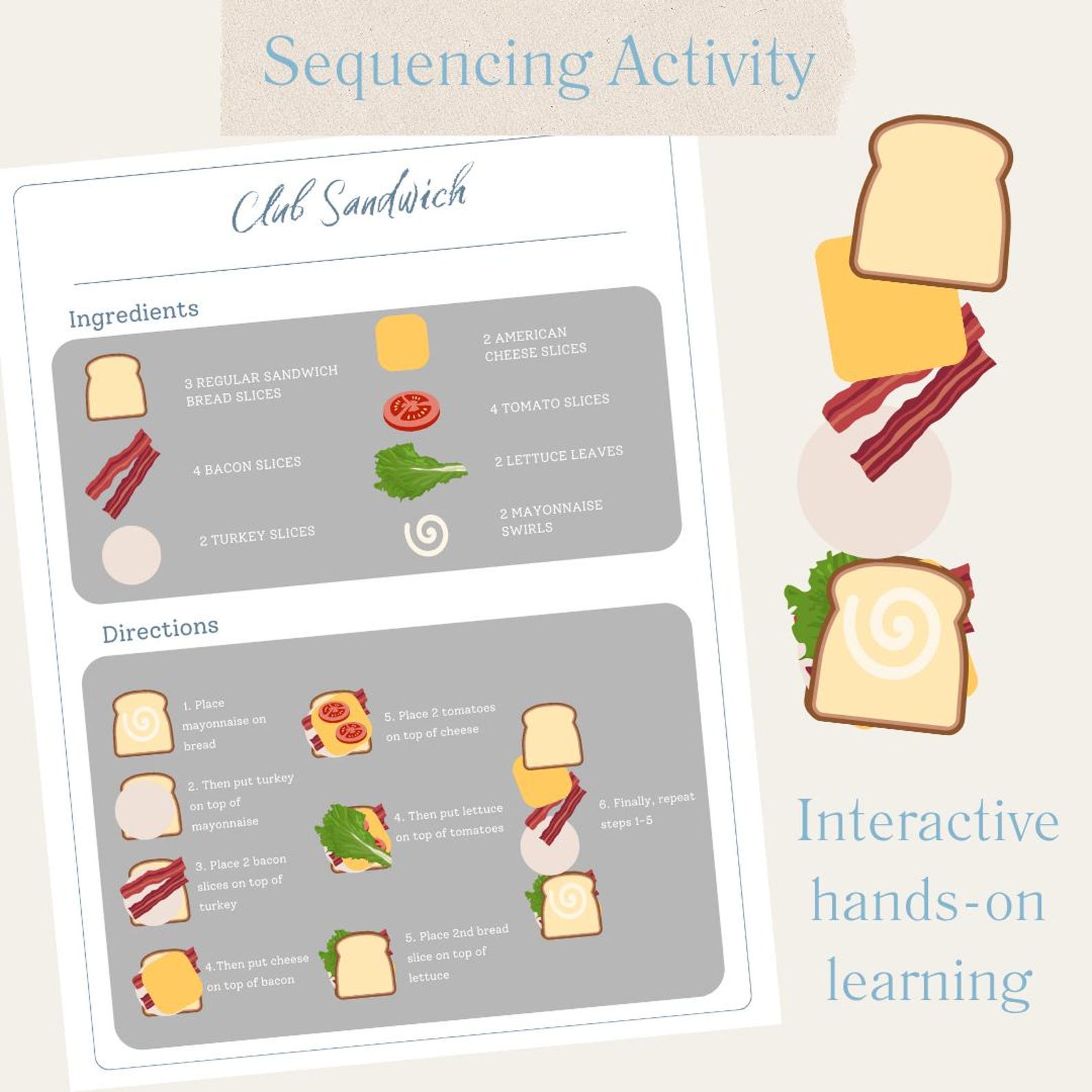 Sandwich Shop Dramatic Play Kit-sub Sandwich Pretend Play-cafe Role ...