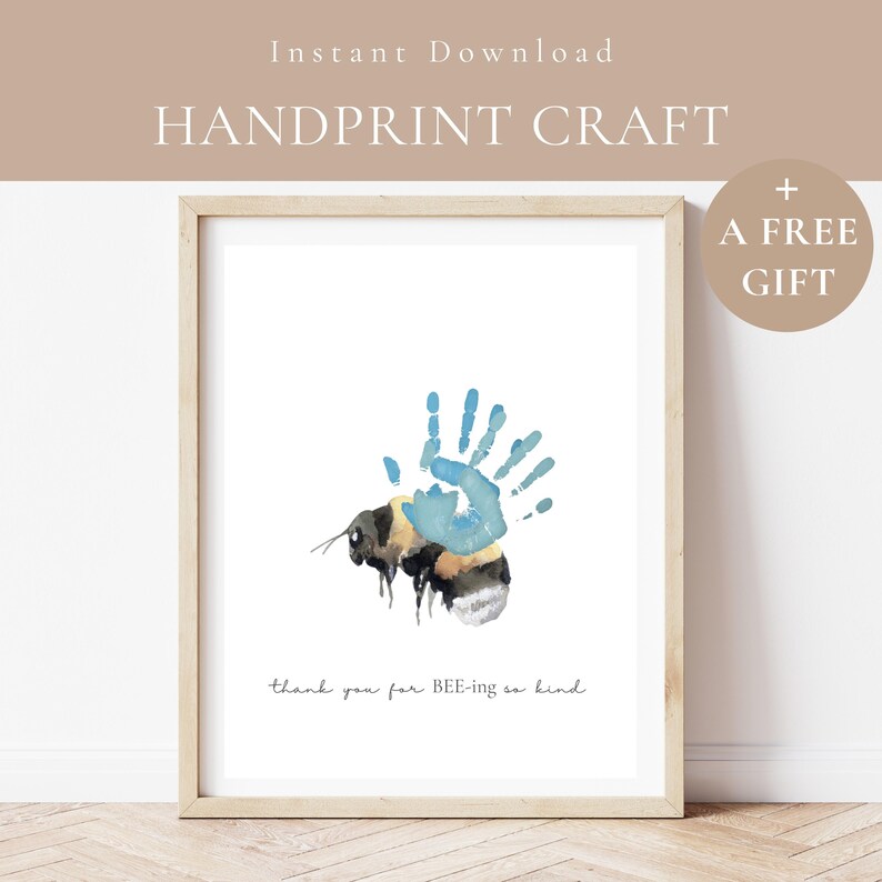 Thank You for Bee-ing so Kind Bee Handprint Kids Craft Printable-bumble ...