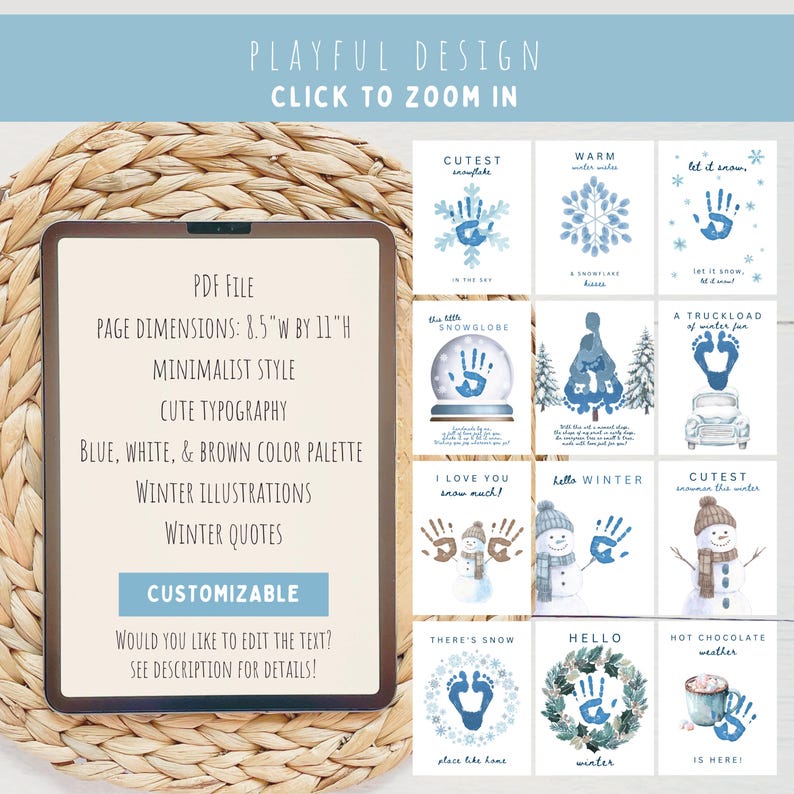 Winter Handprint Craft Bundle Printables-snow Season Kids Digital Art ...
