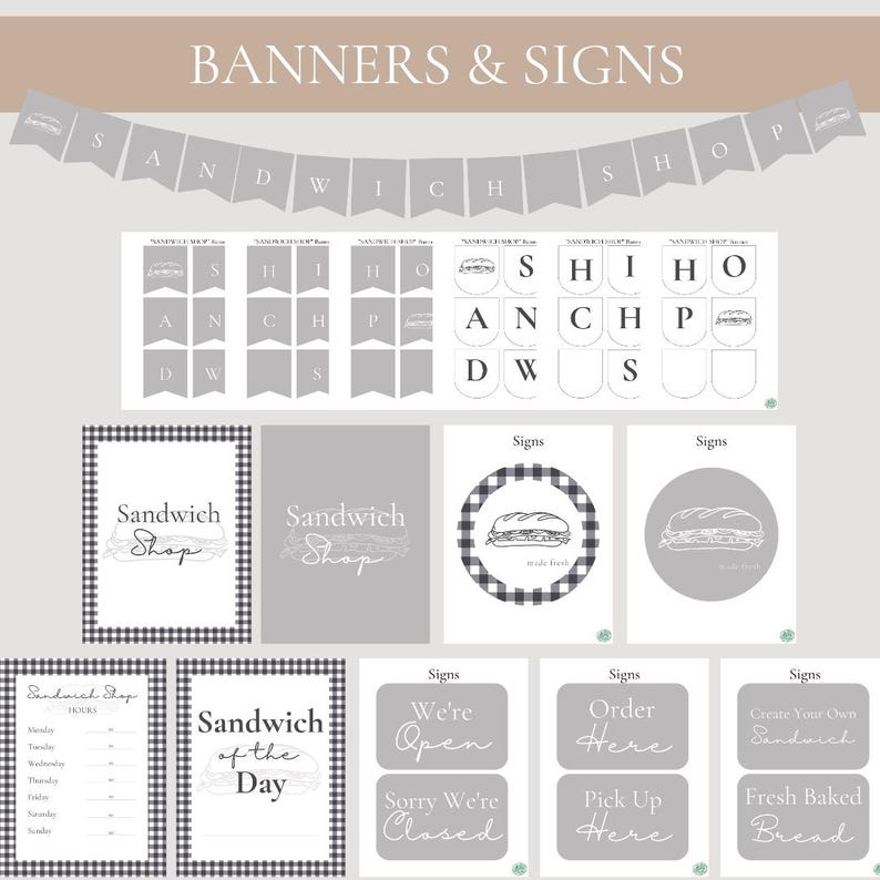 Sandwich Shop Dramatic Play Kit-sub Sandwich Pretend Play-cafe Role ...