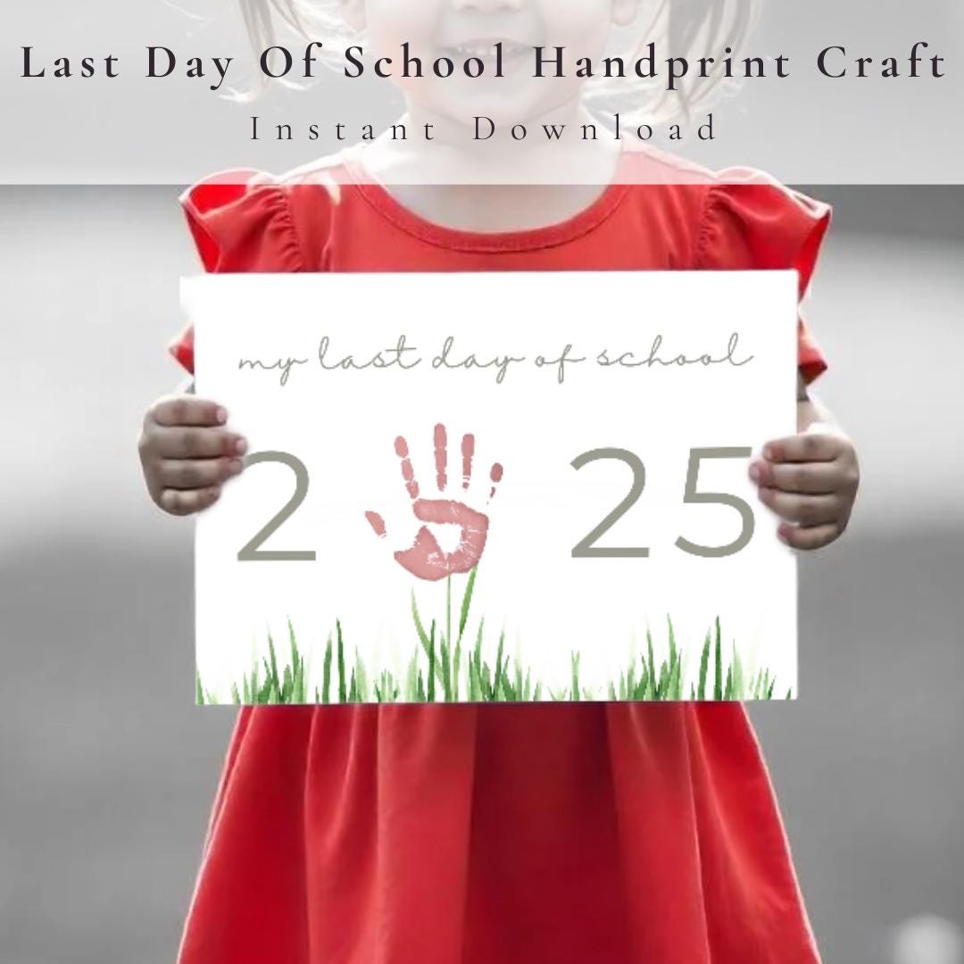 Last Day of School Handprint Flower Craft Printable-end of School Year ...