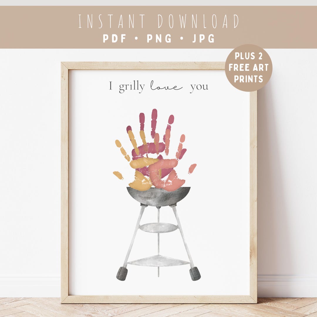Grill Handprint Craft Digital Download-i Grilly Love You Quote-labor ...