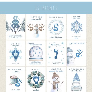 Winter Handprint Craft Bundle Printables-snow Season Kids Digital Art ...