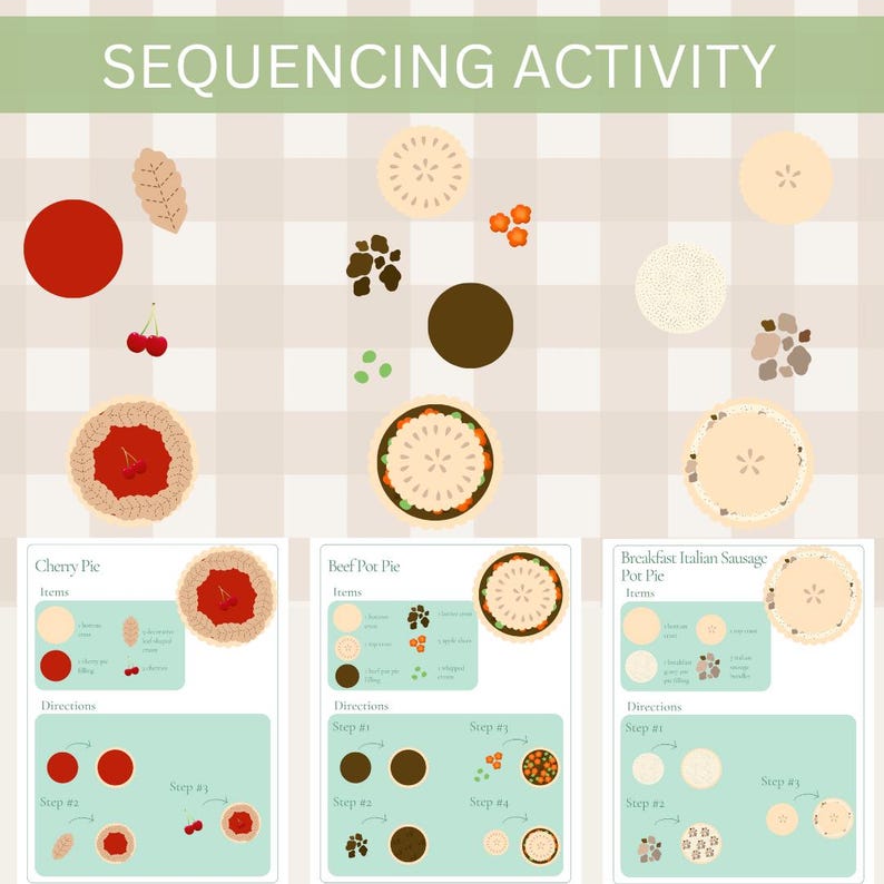 Build A Pie Kid Craft Activity Printable PDF Instant Download-preschool ...