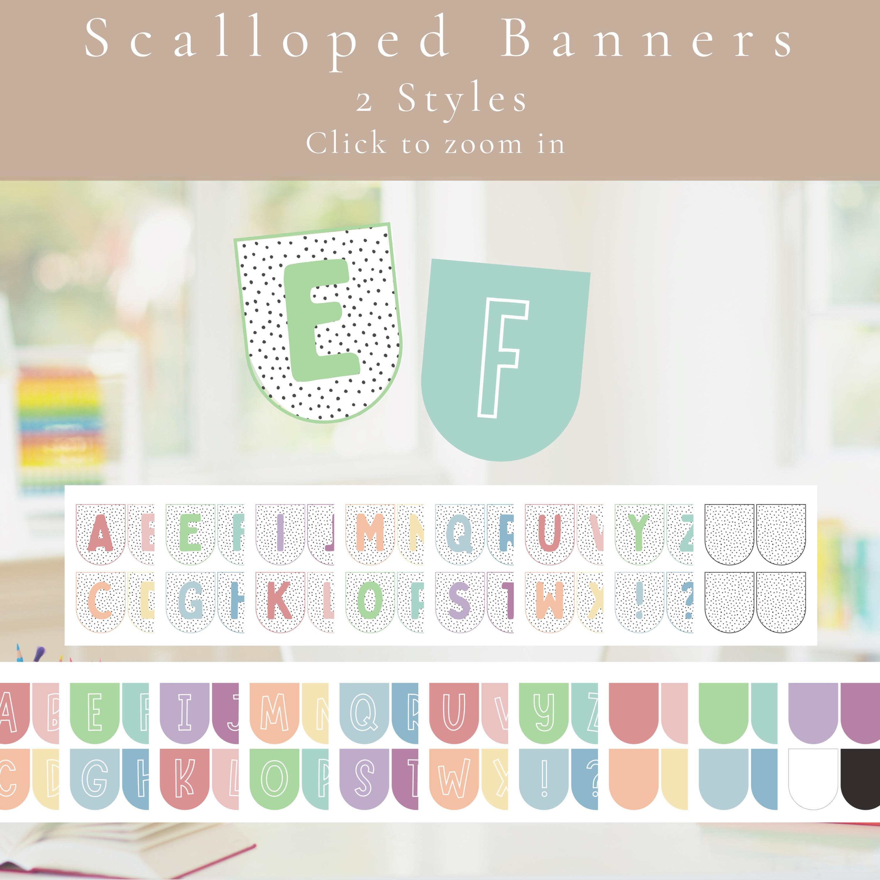 Polka Dot Pastel Classroom Banners Printables-diy Class Bulletin Board ...