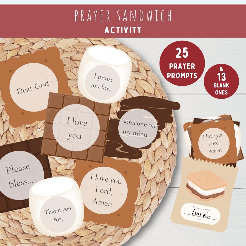 Smores & Jesus Activity Bundle Printable-kids Handprint Craft, Prayer ...