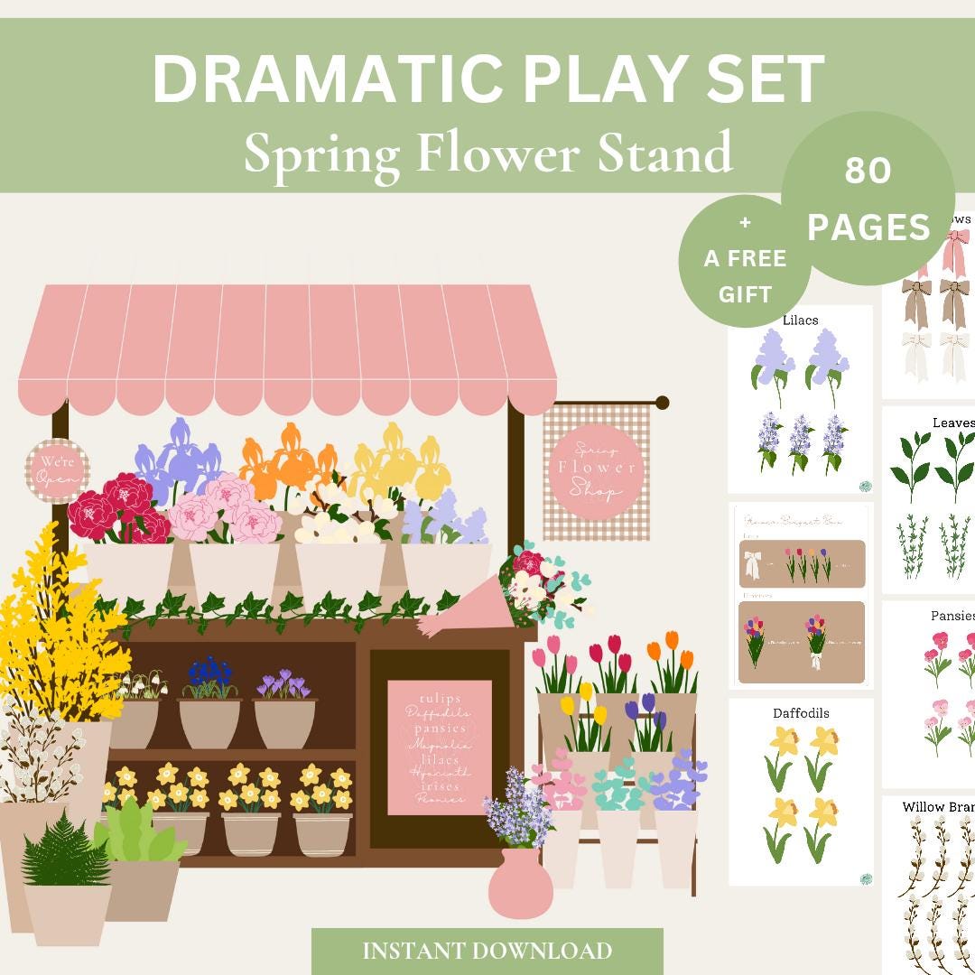Spring Flower Stand Dramatic Play Printable-pretend Play Floral Shop ...