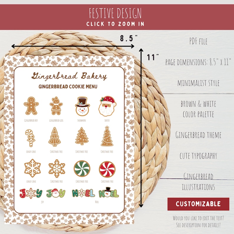 Gingerbread Bakery Pretend Dramatic Play Printable-holiday Cookie ...